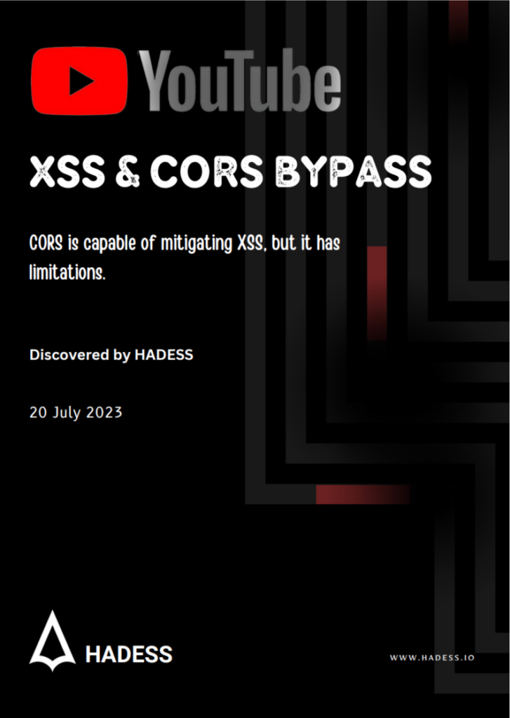XSS and CORS Bypass in YouTube - HADESS